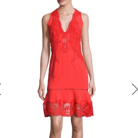 Jonathan Simkhai | Dresses | Jonathan Simkhai Red Tonal Lace Appliqu ...